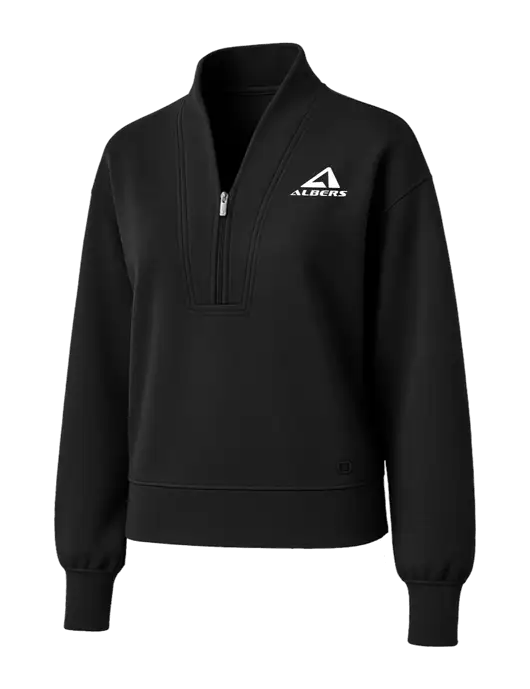 OGIO Womens Black Transcend 1/4-Zip w/Albers Aerospace Logo